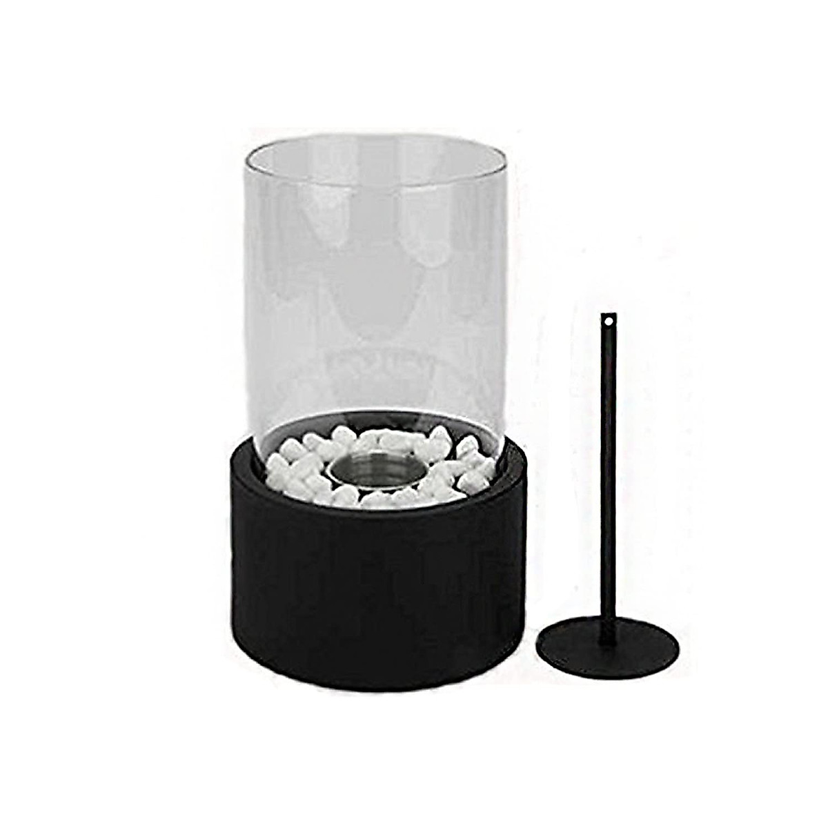 Regal Flame Black Ghost Ventless Indoor Outdoor Fire Pit Tabletop Portable Fire Bowl Pot Bio Ethanol Fireplace in Black - Realistic Clean Burning Like Gel Fireplaces, or Propane Firepits