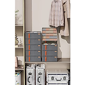 L-in HOME Sock Underwear Organizer Dividers Drawer Organizers Fabric Foldable Cabinet Closet Organizers and Storage Boxes for Storing Socks,Bras,Underwear, Ties 4 Pack(6+20+20+1 Cell, Gray)