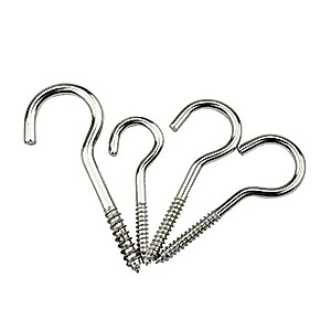 HEHENORL 150pcs 7 Sizes Cup Hooks Nickel Ceiling Hooks Set Screw-in Hooks Cup Hooks Bar Kichen Hardware Hook Bathroom Office and Home Screw Hanger