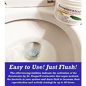 Drain Field Cleaner by Dr. Pooper - Clears Septic System Leach & Drain Field of Clogs & Sludge in 7 to 10 Days - Eliminates Odors & Septic Waste - Keeps Total System Clean, Easy Flush, Fast Dissolving Tablets - Safe for All Systems