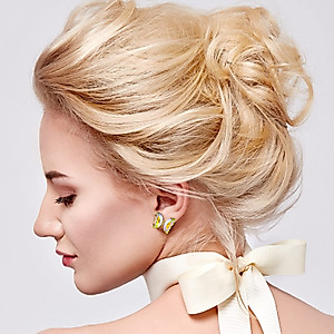 Bonuci 8 Pairs Butterfly Earrings for Women Rhinestone Cute Earrings Butterfly Wing Earrings Crystal Rainbow Colors Butterfly Ear Stud Jewelry Birthday Valentine's Day Gift Small