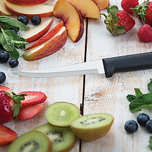 Rada Cutlery Cook’s Starter Kit 4-Piece Set – Includes Super Parer, Cook’s Knife, Cook’s Utility Knife With Black Stainless Steel Resin Knife Handles Plus Quick Edge Knife Sharpener