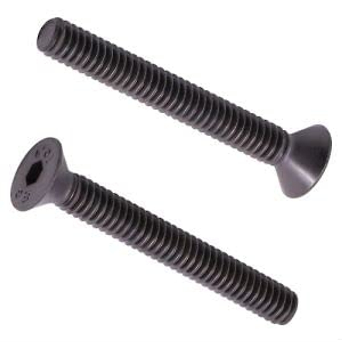 3/8-16 x 2" (10 PCS) Flat Head Socket Cap Screws, Black Oxide Finish, Hexagon Socket Countersunk Head Cap Screws, 10.9 Grade Alloy Steel, Full Thread, Coarse Thread, ASME/ANSI B18.3-8