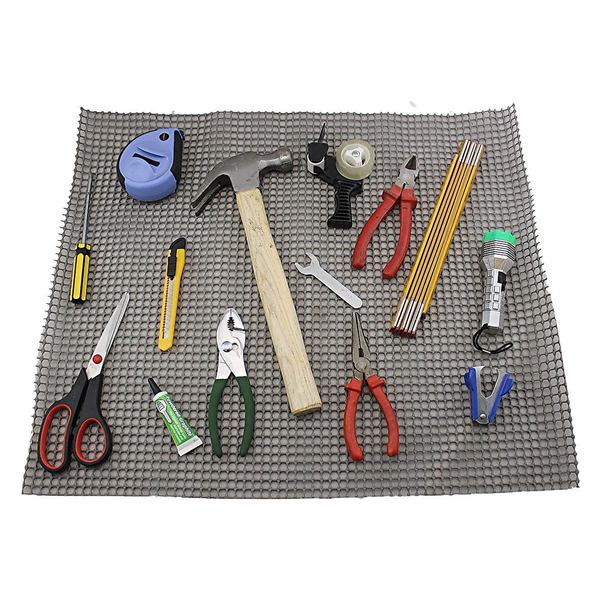 2 Pack Multi Purpose Anti-Slip Shelf and Draw Liner Mat Non Skid 18" x 47" - Trim to Fit - Ideal as a Tool Box Liner Home Office RV (Gray)