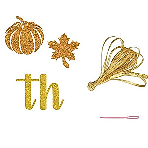 So Much to Be Thankfull Banner - Gold Glitter Thanksgiving Party Decoration - Give Thanks Banner Sign - Turkey Pumpkin Decor
