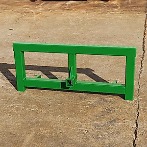 Titan Attachments Global Euro Receiver Mount Plate Fits John Deere Tractors with Global Euro Style Mounting System, 2" Receiver Hitch, 3000 LB Weight Capacity, Green Finish Steel Mount Plate Adapter