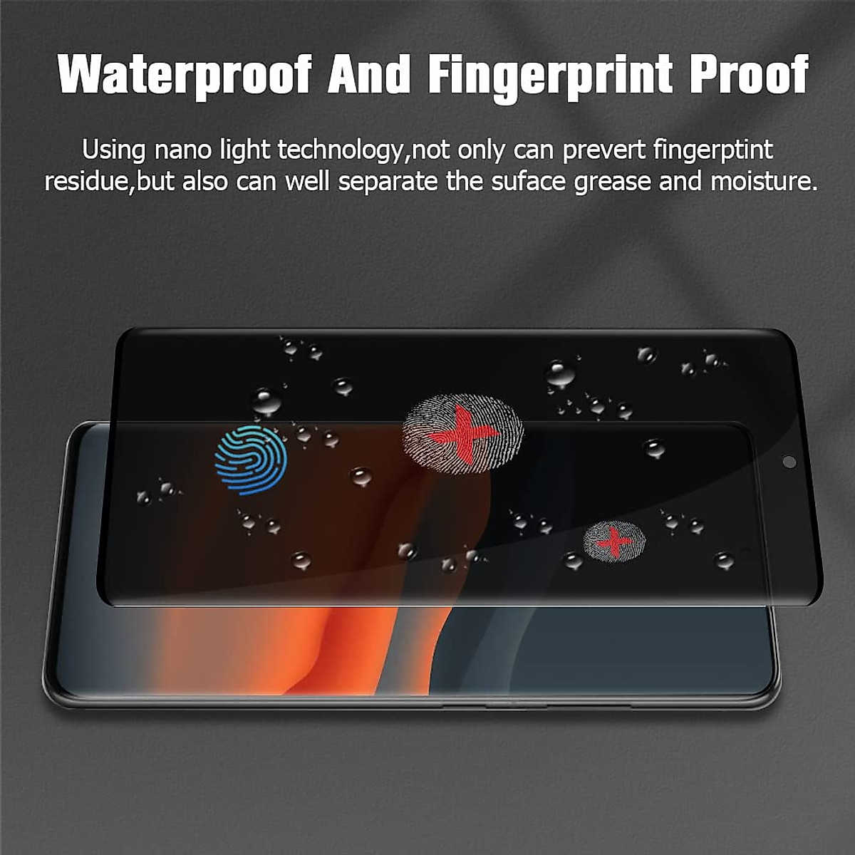 [1+2 Pack] Privacy Screen Protector and Camera Lens Protector for Samsung Galaxy S21 Ultra, Anti-spy,Support Fingerprint Unlocking,Full Coverage,9H Hardness for Samsung Galaxy S21 Ultra 5G(6.8 Inch)