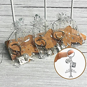18 Sets Airplane Party Favors Travel Adventure Party Favors Airplane Compass Keychains Airplane Tags Organza Bags for Adventure Theme Party Graduation Travel Party Baby Shower Supplies (Style 1)