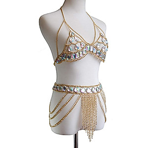 Connie Cloris Women's Sexy Suit Body Chain (E-Gold Colour)