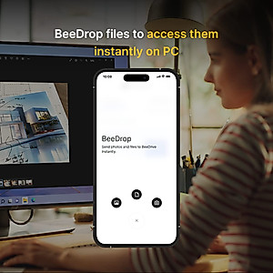 Synology BeeDrive 1TB │ Simultaneously Back up Windows Files & iOS/Android Photos │ Transfer Files from Smartphone to PC Over Wi-Fi