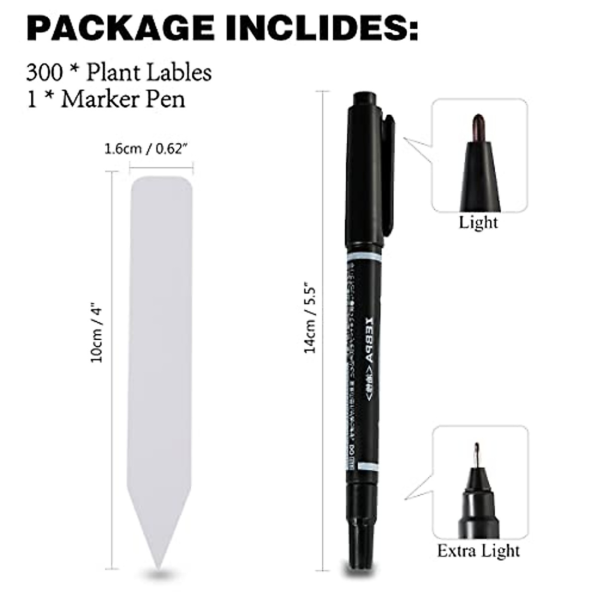 Plant Labels 300Pcs 4 Inch Plastic Plant Name Tags for Seedlings Garden Labels Markers Nursery Plant Tags Seed Labels Plant Label Stakes with Permanet Marking Pen Plant Markers for Outdoor Garden