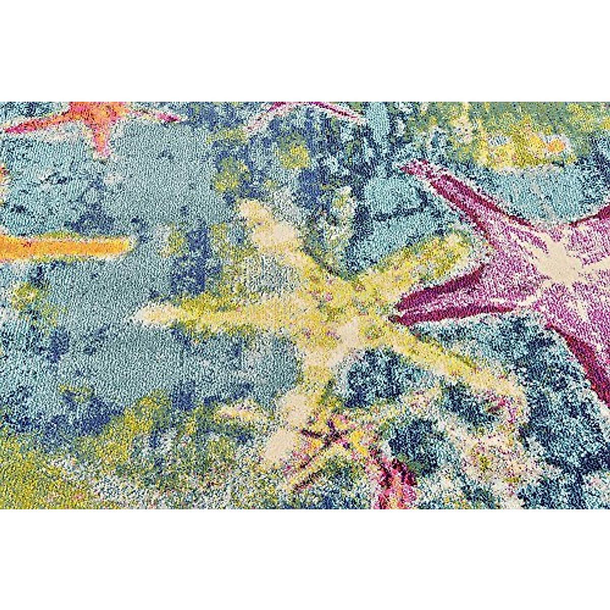 Unique Loom Positano Collection Coastal Modern Bright Colors Starfish Navy Blue Area Rug (8' x 10')