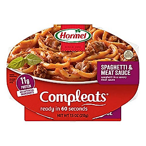 HORMEL COMPLEATS Spaghetti & Meat Sauce Microwave Tray, 7.5 oz. (7 Pack)