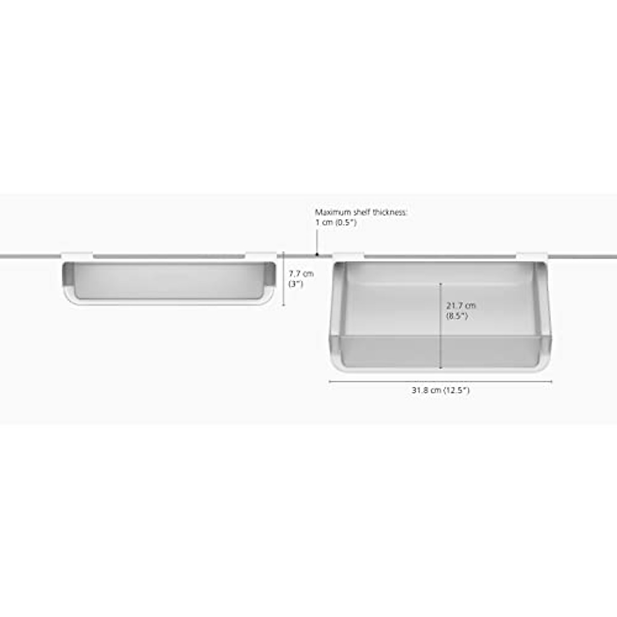 Joseph Joseph FridgeStore Under-Shelf Storage Drawer, One Size, Clear/Blue