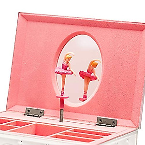 Lenox Personalized Childhood Memories Ballerina Jewelry Box, Custom Engraved Musical Jewelry Organizer, My First Jewelry Box for Kids, Children, Little Girls Pink