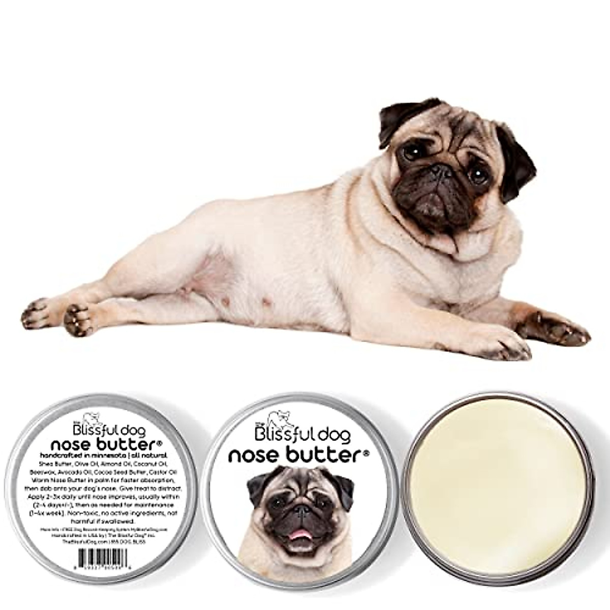 The Blissful Dog Fawn Pug Nose Butter – Dog Nose Butter, 4 Ounce