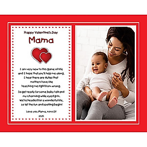 First Valentine's Day Gift, Mommy Poem From Newborn Baby Boy or Girl, 8x10 Inch Print Personalized With Names and Photo