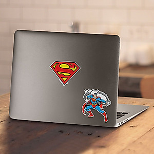 Toddler Superman Classic Logo T Shirt & Stickers (4T)