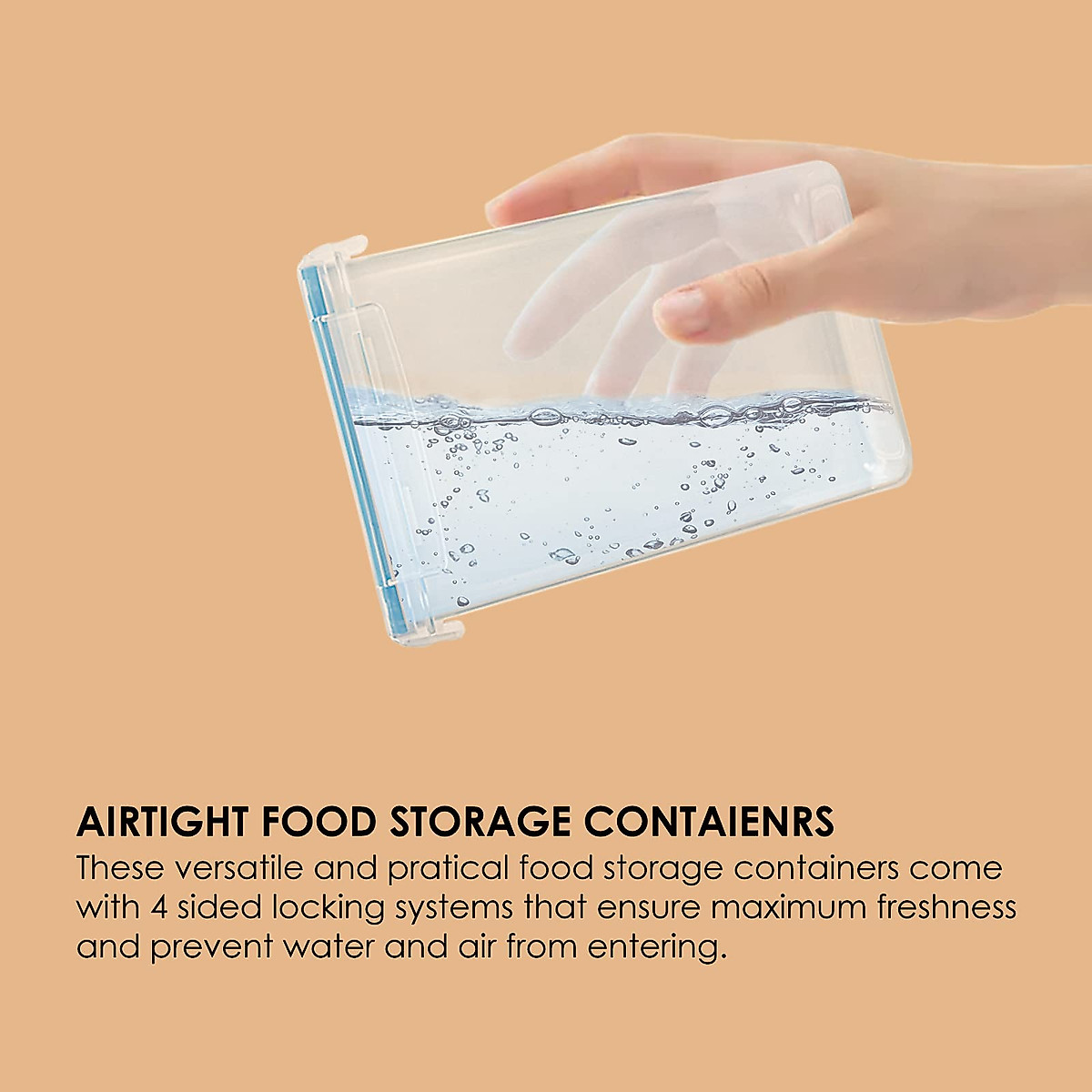 Airtight Food Storage Containers, 12 pcs BPA-Free Clear Cereal Containers, Plastic Canisters with Lids for Kitchen & Pantry Organization, Ideal for Cereal, Rice, Flour & Sugar, Grains, Beans
