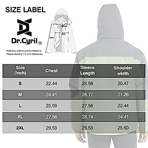 Dr.Cyril Men's Waterproof Ski Jacket Warm Winter Snow Coat Hooded Windproof Raincoat (M, Army Green)