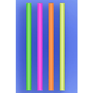 Pack of 150 NEON Giant 12" Drinking/Smoothie Straw, Perfect for Tall Cups and Tumblers