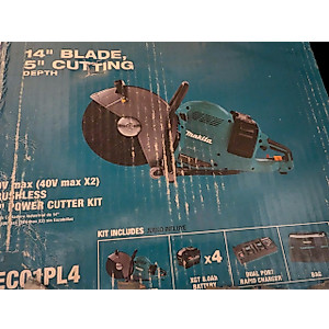 Makita GEC01PL4 80V max (40V X2) XGT Brushless Lithium-Ion 14 in. Cordless AFT Power Cutter Kit with Electric Brake and 4 Batteries (8 Ah)