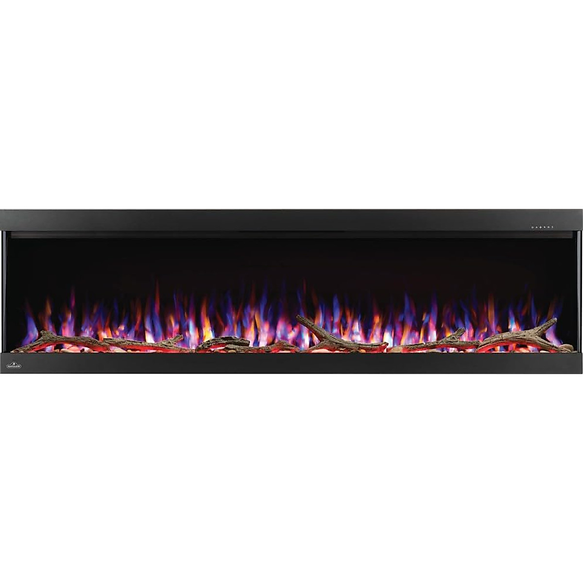 Napoleon Trivista Pictura 50 3-Sided Electric Linear Fireplace - Built-in Design - Multi-Color Flames with Large Crystal Cubes and Natural Looking Birch Logs - NEFL50H-3SV