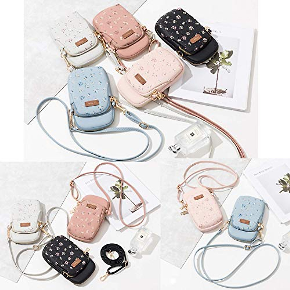 Techcircle Small Crossbody Purse for Girls, PU Leather Cell Phone Wallet Shoulder Bag with Removable Strap for iPhone, Samsung, LG 6" Smartphone, Blue