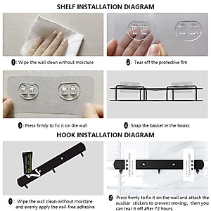 LURVUO Corner Shower Caddy, 4Pack Shower Organizer Corner Shower Shelves with Soap Holder and Independent Hooks, No Drilling Wall Mounted Shower for Rack Bathroom,Dorm and Kitchen Storage.