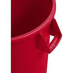 Carlisle FoodService Products Bronco Red 32 Gallon Round Waste Bin Trash Container - 84103205 - Pack of 4