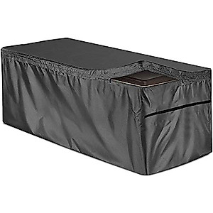 Patio Deck Box Cover 62.2x30x27inch Patio Ottoman Bench Cover Rectangle with Straps and Handles Outdoor Cushion Box Cover Waterproof Heavy Duty Outdoor Furniture Cover for Garden Deck Box Container