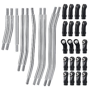 AXSPEED 1 Set Stainless Steel Link Rod Linkage 324mm Wheelbase Suspension Links Set Tie Rod End for 1/10 TRX-4 TRX-6 RC Crawler Car