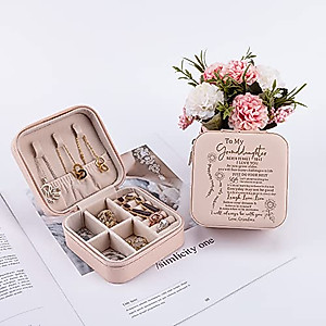 To My Granddaughter Jewelry Box, Gifts from Grandma, Granddaughter Birthday Sunflower Box, Christmas Graduation Valentine Idea For Granddaughter, Case for Earring Ring Necklace, Brides Wedding Gifts
