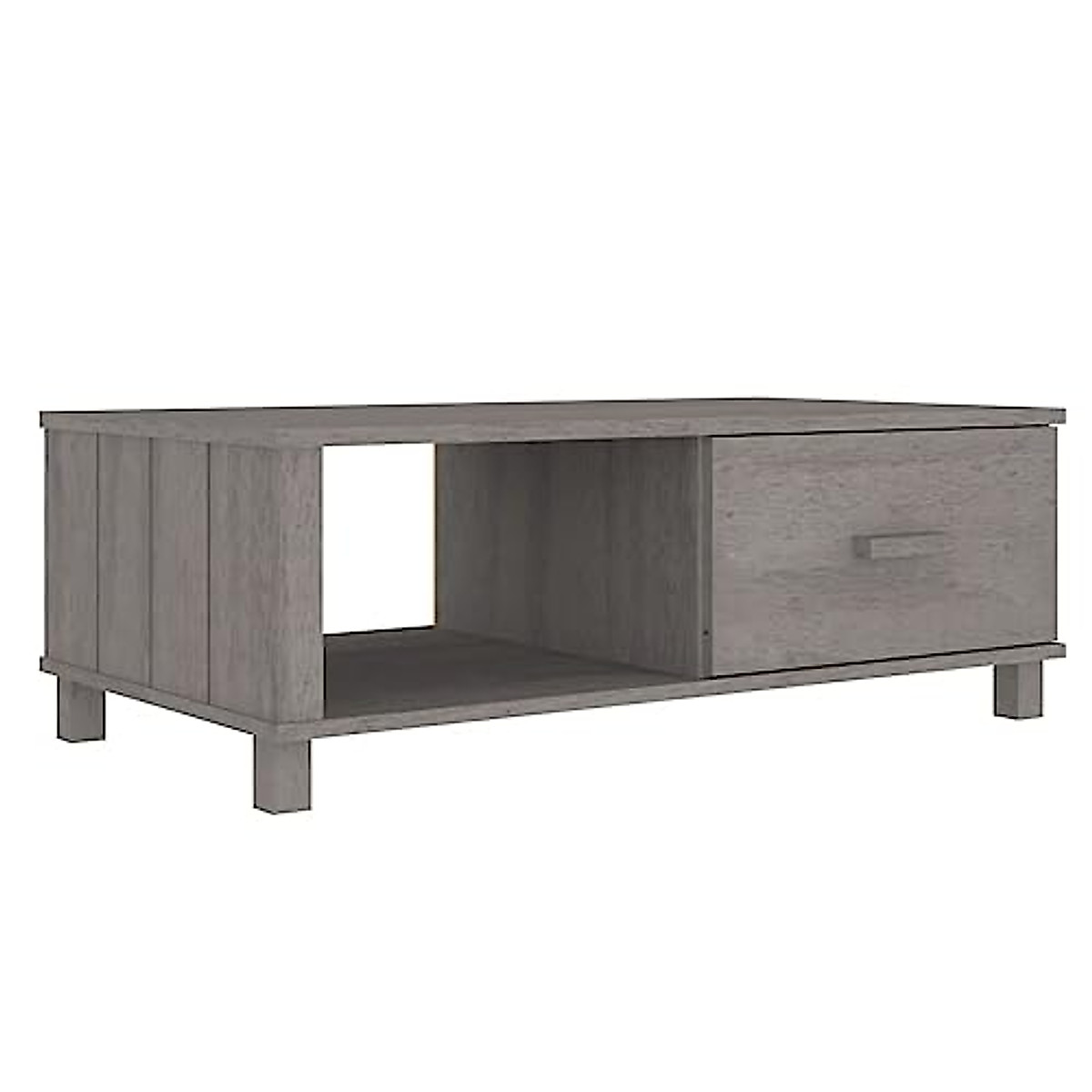 QJBSAVVA Coffee Table HAMAR Light Gray 39.4"x21.7"x13.8" Solid Wood Pine,Living Room Furniture Side Tables Narrow Bedside Tables Suitable for Meeting Rooms, Reception Rooms, Offices