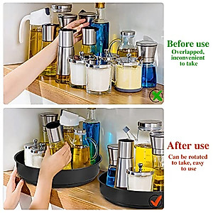 Lazy Susan Organizer, Rotating Lazy Susan Turntable Organizer Spice Turntable for Pantry Cabinet Condiment Kitchen Refrigerator, 10"
