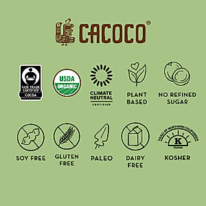 CACOCO 60% Mint Dark Drinking Chocolate: Organic, Fair Trade, Vegan, Kosher, Paleo Friendly (7.05 ounces)