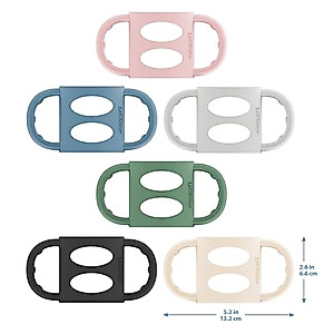 Dr. Brown's Milestones 100% Silicone Baby Bottle Handles, Narrow, Removable Easy-Grip Transitional Sippy Cup Handles, Gray, 4m+, 1 Pack