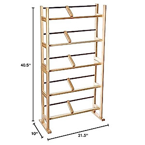 Atlantic Element Media Storage Rack - Holds Up to 230 Cds or 150 Dvds, Contemporary Wood & Metal Design with Wide Feet for Greater Stability, PN35535687 In Maple