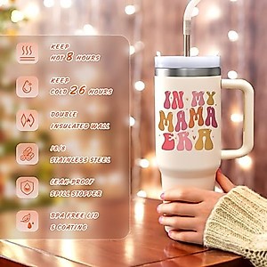 Gusgopo Mother's Day Gifts, 40 Oz In My Mama Era Tumbler Set, Mom Cup for Women Her, Birthday Christmas Gifts for Mom