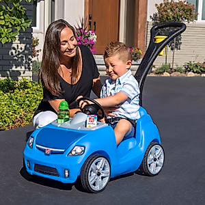 Step2 Whisper Ride II Buggy Kids Push Car, Ride On Toy, Stroller Substitute, Includes Seat Belt & Horn, Made of Durable Plastic, Max Weight 50 lbs., For Toddlers 1.5-4 Years Old, Blue