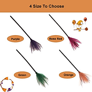 Ragyzity Halloween Witch Broom Plastic Witch Broomstick with Detachable Handle, Halloween Cosplay Costume Props, Halloween Broomstick Witch Costume Accessories, Witch Flying Broomstick (Purple)
