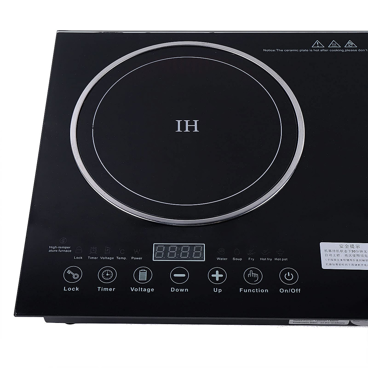 1200W+1400W Double Induction Cooktop, Portable Electric Induction Cooker and Ceramic-Cooker, Commercial Induction Cooktop, Hot Plate Countertop Burner, Electric Hot Plate with Sensor Touch