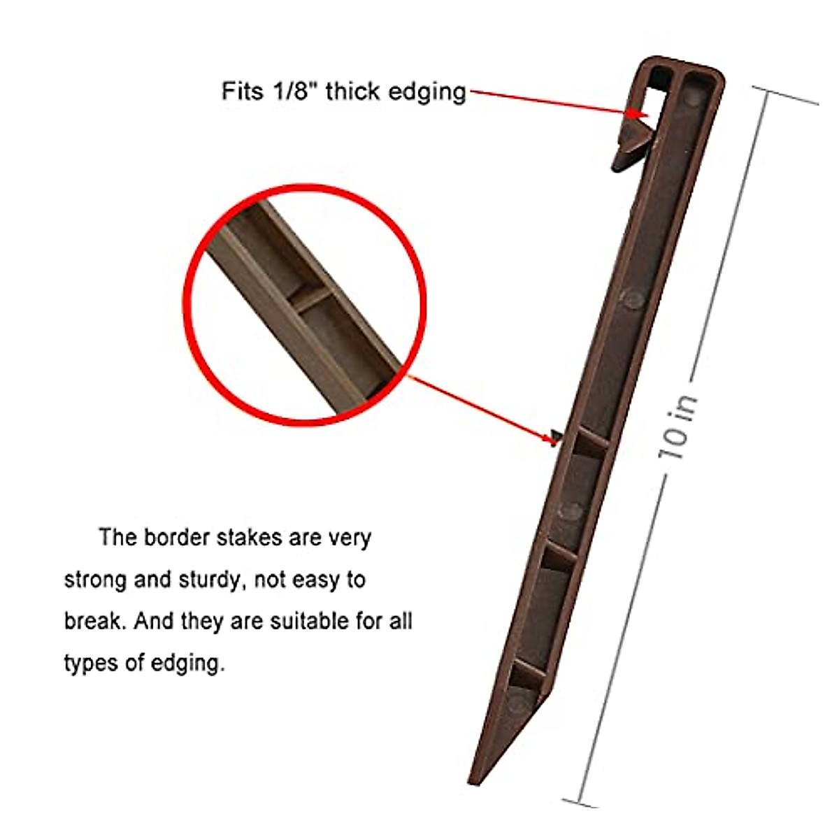 10 Inch Christmas Inflatable Plastic Stakes, 8 PCS Landscape Edging Stakes Anchoring Spikes Ground Tent Stakes for Christmas Holiday Inflatables Garden Decorations