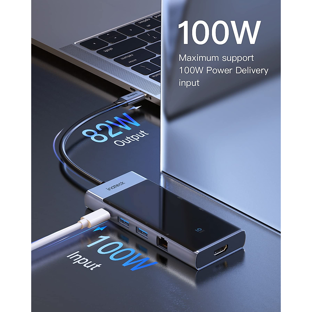 Inateck USB 3.2 Gen 2 Speed, USB C Hub with 8 Ports, HB2023