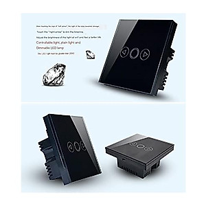 LAZIRO Dimmer Wall Touch Switch 500W Panel for LED Lights and Dimmable Halogen Lights (Color : White, Size : 110-240V)