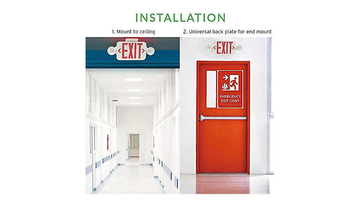 LIT-PaTH LED Combo Emergency Exit Sign - UL Certified