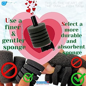 Aquarium Sponge Filter Luxury Set for Breeding Fry, Fish Tank Fine Small Sponge Filter up to 10 Gallon, Fish Tank Mini Bio Foam Filter for Betta Shrimp (2x Mini Sponge Filter)