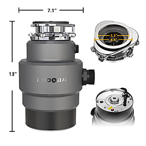 Chooba Garbage Disposal 3/4HP, Food Waste Disposal Continuous Feed, Garbage Disposal with Power Cord