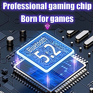 5.2 Bluetooth Headphones Over-Ear, Wireless Gaming Headset, Luminous Dual Mode Headphones, Lightweight Head-Mounted Wireless Headphones with HiFi Stereo, LED Light, Cool Stuff (Black)