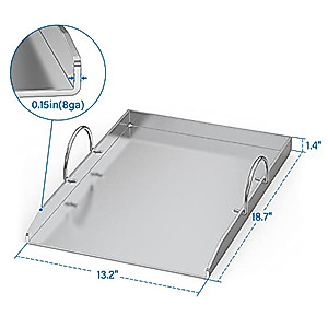 Stanbroil Stainless Steel Griddle Pan with Holder Replacement for Weber 7599, Weber Genesis II 300 Series Grills